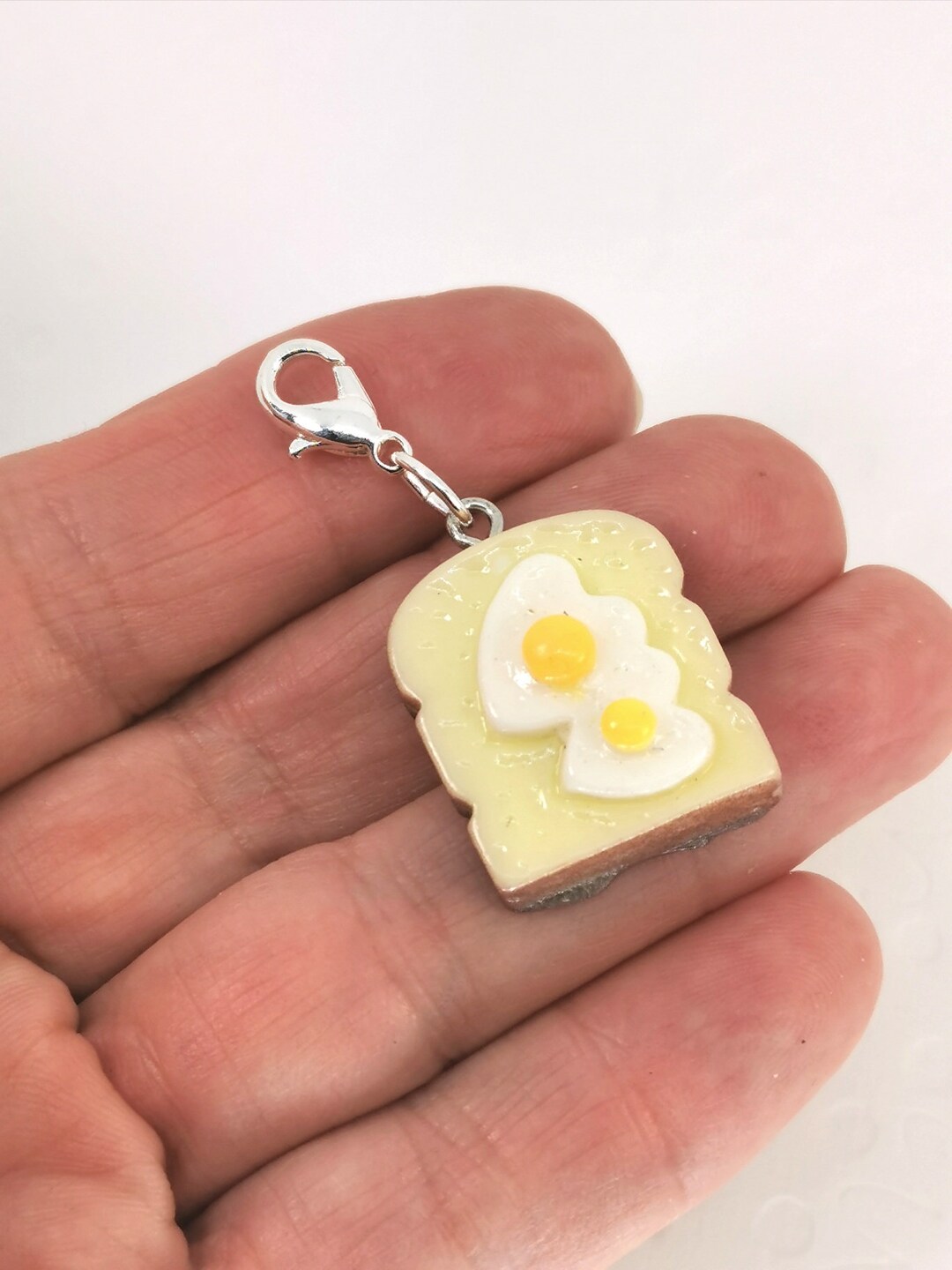 Eggs and Toast Clip on Charm - Couple Clip on Keychain Charm | Eggs on ...