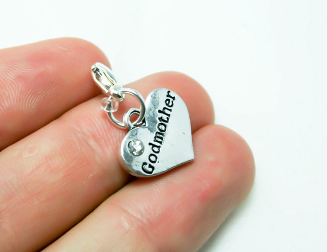 Godmother Charm. Heart Charm for Godmother Gift. Godmom Keychain Charm ...
