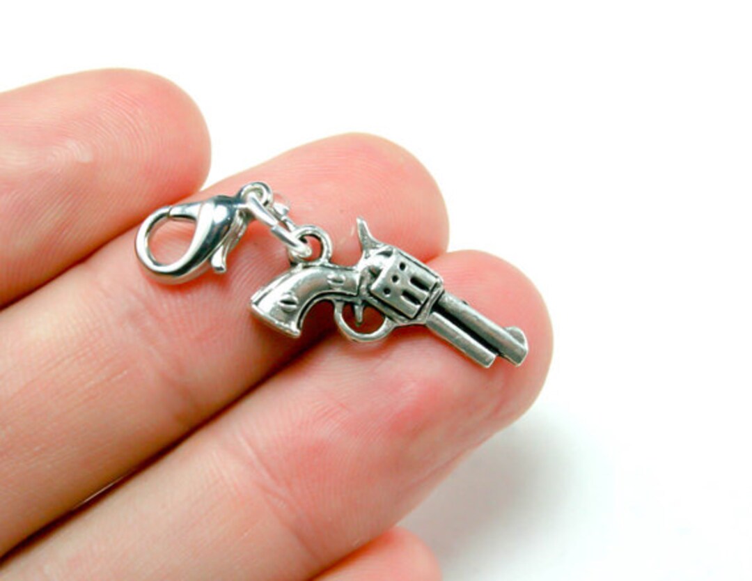 Gun Charm. Military Charm. Soldier Charm. Silver Tone Gun - Etsy