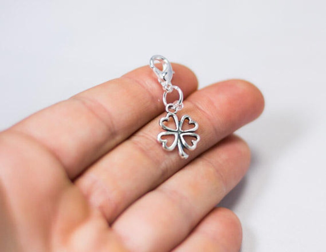 Good Luck Clip on Charm Four Leaf Clover Bracelet Charm Four Leaf ...