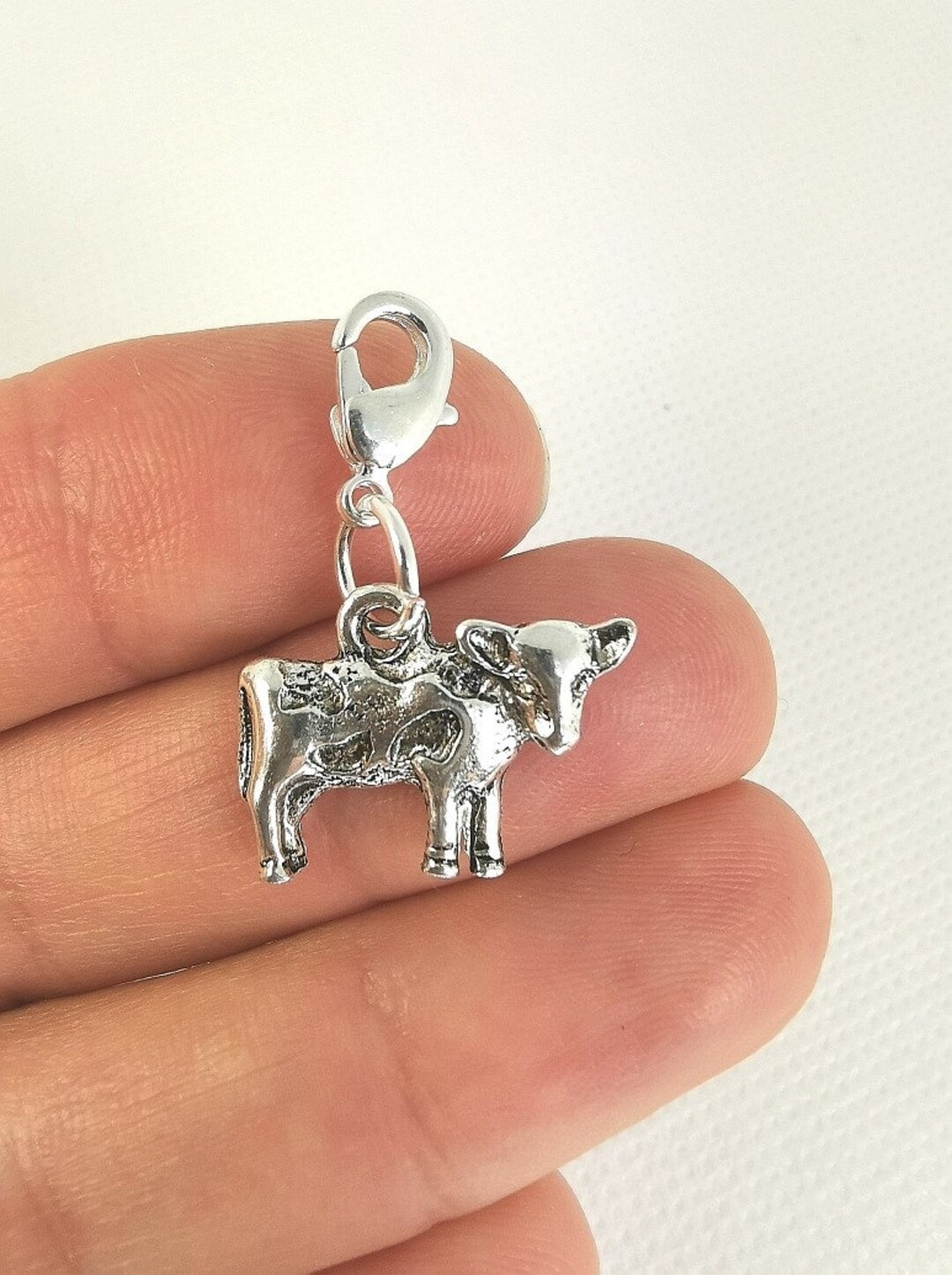 Cow Clip on Charm double Sided Animal Clip on Charms Farmyard Bracelet ...