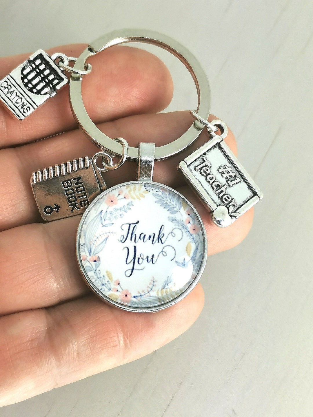 Teacher Thank You Keychain - Teacher Gift - End of Term Teacher Keyring ...