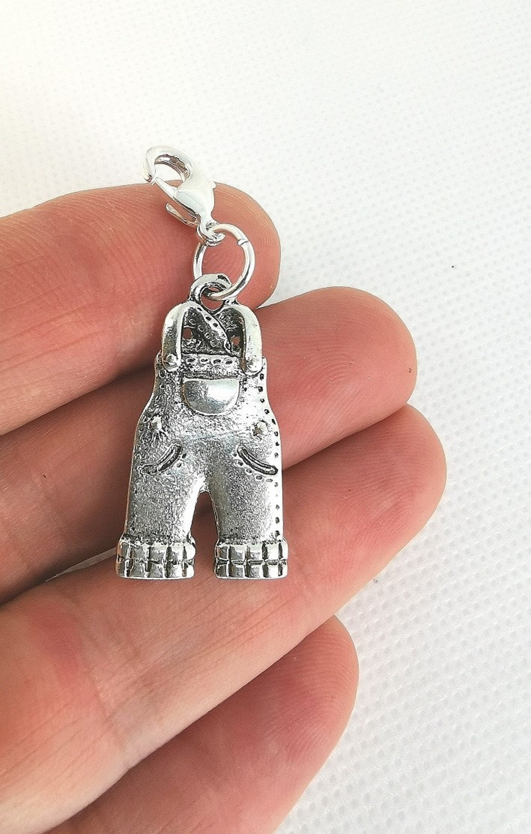 Overalls Clip on Charm | Denim Overalls Clip on Charm | Farmyard Clip ...