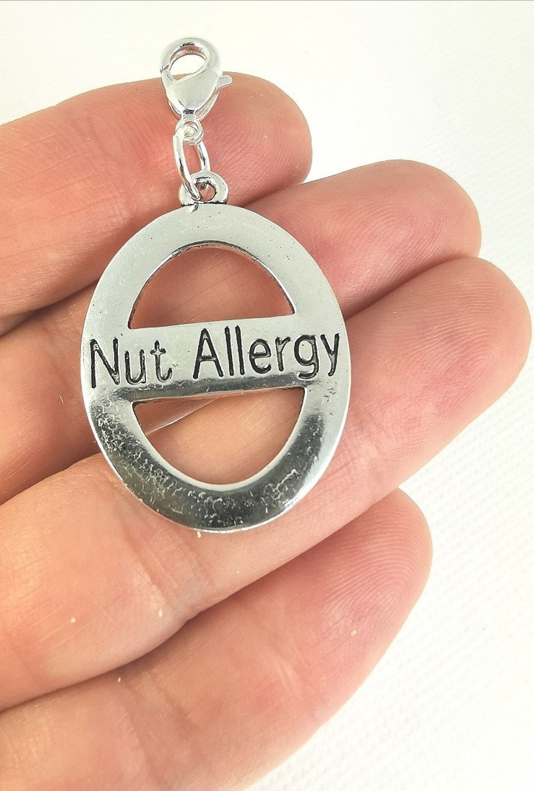Nut Allergy Alert Charm | Medical Alert Bracelet Charm | Clip on Charm ...