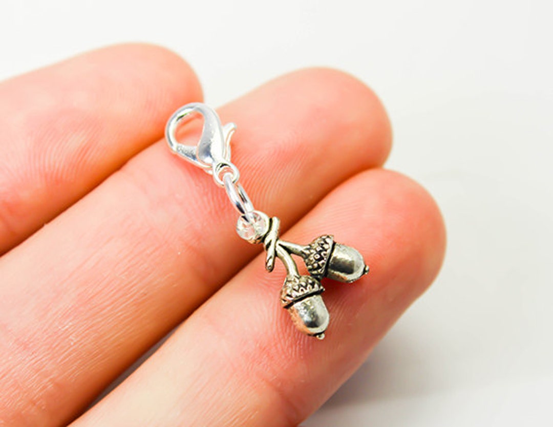 Acorn Clip on Charm | Good Luck Acorn Clip on Bracelet Charm | 3D Add ...
