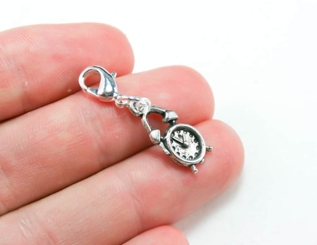 Clock Clip on Charm | Alarm Clock Clip on Charm | Zipper Charm Clock ...