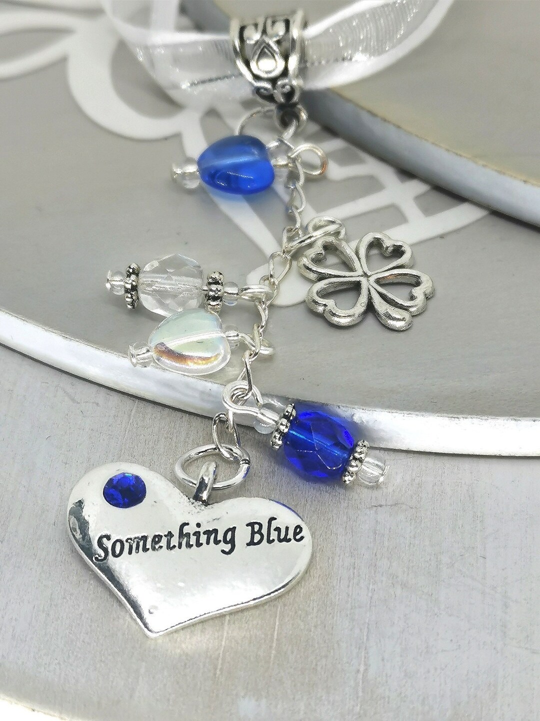 Something Blue Good Luck Wedding Bridal Bouquet Charm - Blue Crystal ...