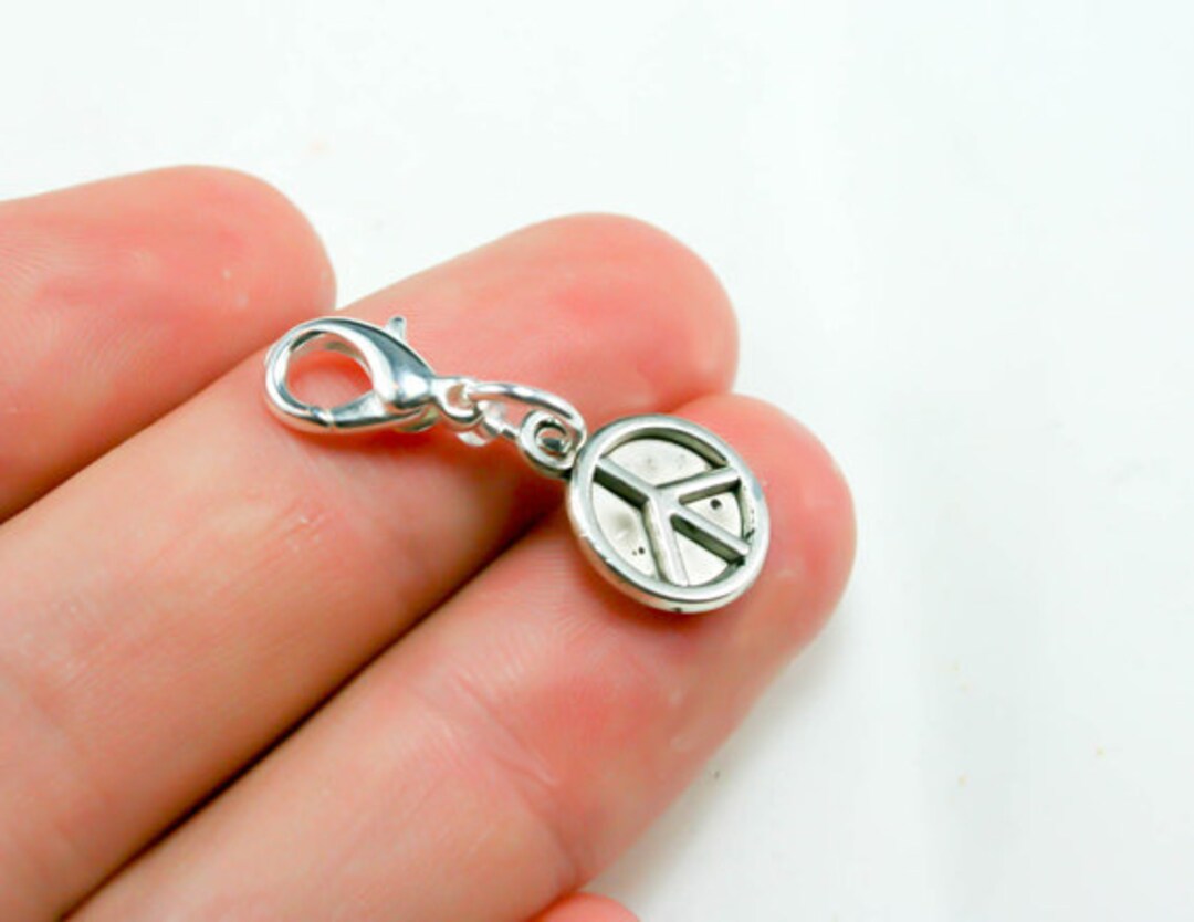 Peace Sign Charm. Silver Peace Sign Charm. Hippie Charm for - Etsy