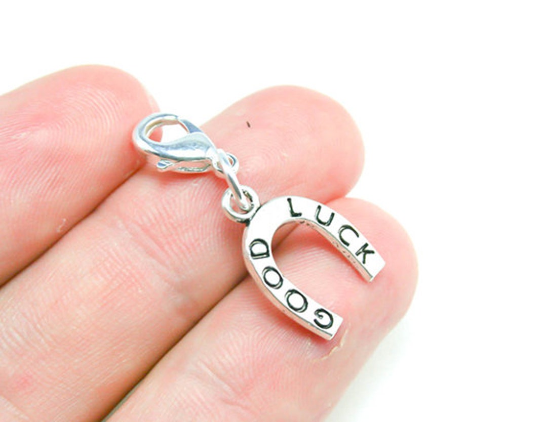 Good Luc Clip on Charm Horseshoe Good Luck Zipper Charm. Cute Lucky ...