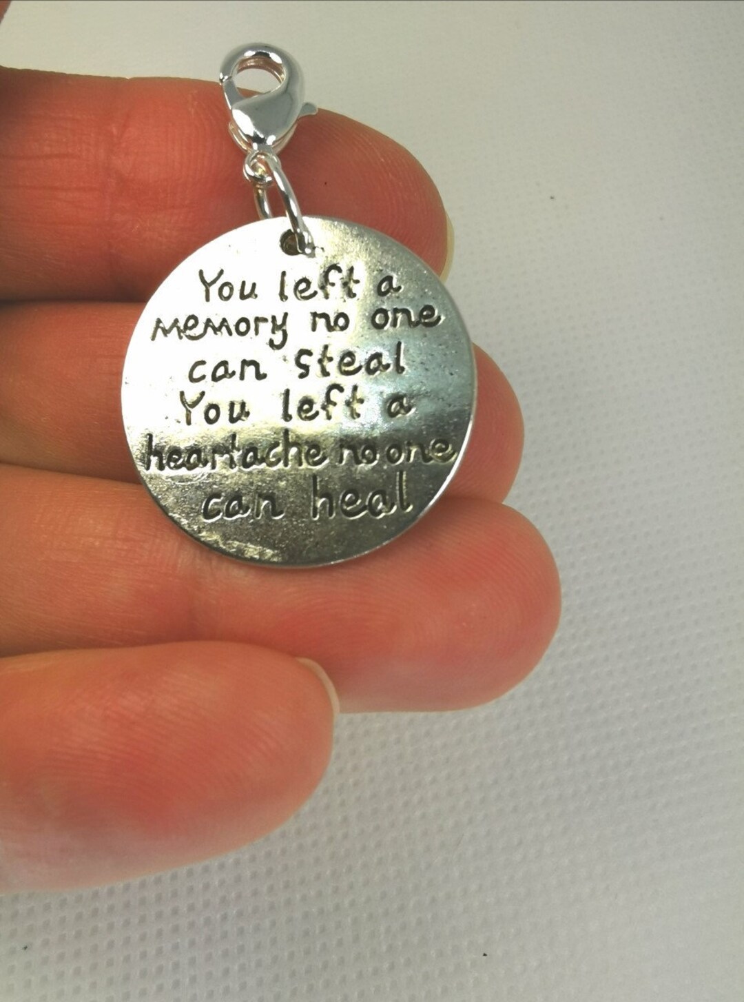 Sympathy Charm You Left a Memory No One Can Steal Quote Charm Grief and ...