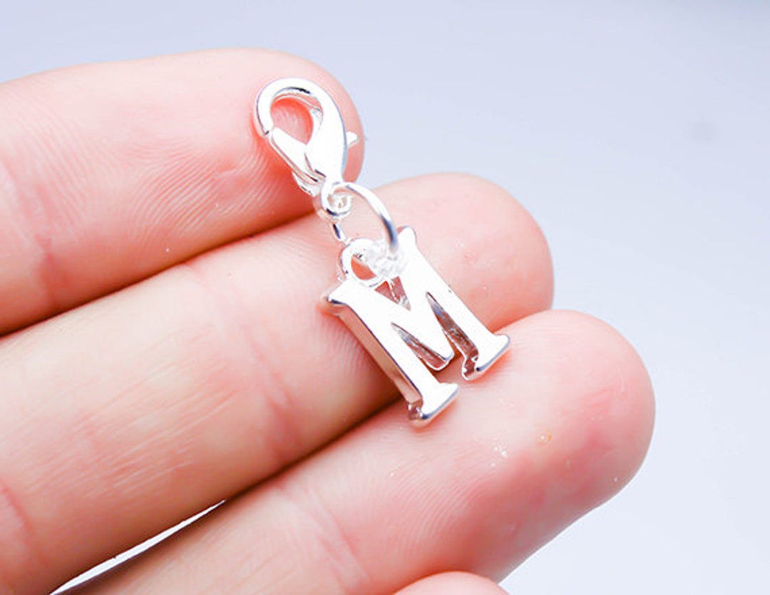 Letter M Clip on Charm. Alphabet Letter M Charm. Bracelet Charm. Clip ...