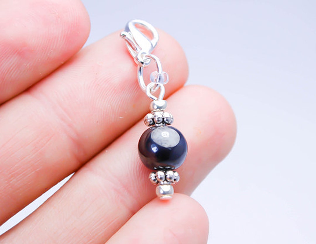 Obsidian Bracelet Charm - 8mm Obsidian Add on Charm - Genuine Stone ...