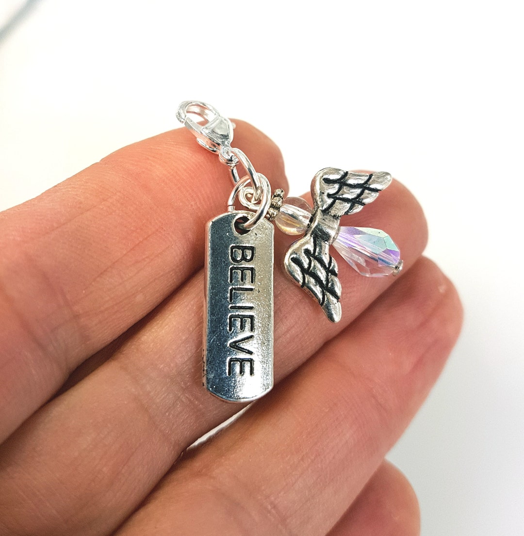 Angel Gift Charm | Believe in Angels Miracles Happen Gift | Guidance ...