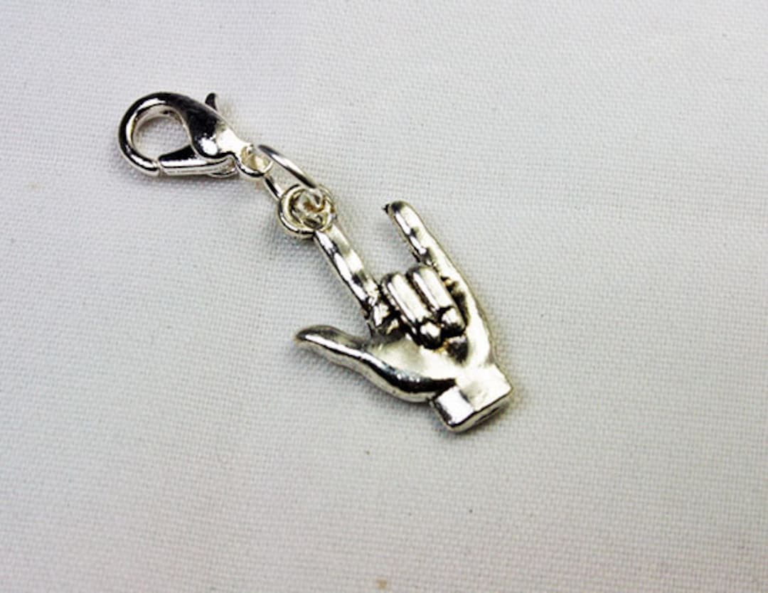 I Love You Sign Language Clip on Charm | Bracelet Charm | Rock on Music ...