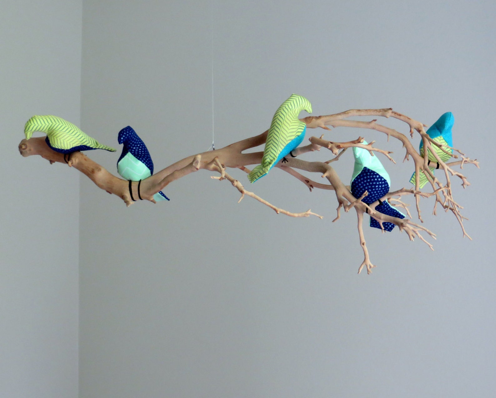 Nursery Hanging Bird Mobile Customize Color Of Birds On | Etsy