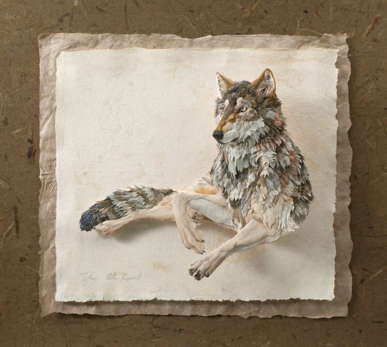 Blank Card 'wolf Repose' Paper Sculpture, Print - Etsy