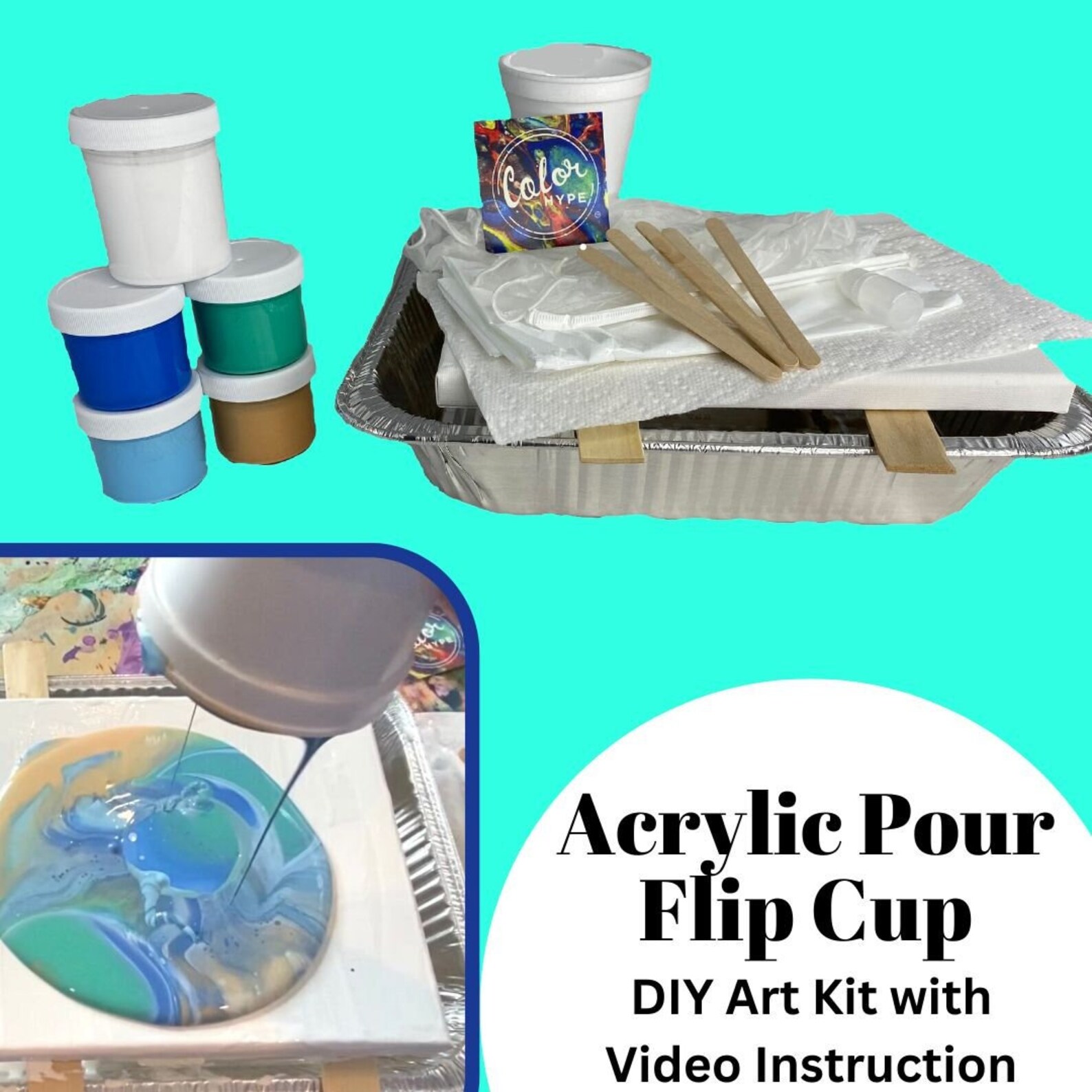Acrylic Pouring Painting Kit: Flip Cup - Etsy