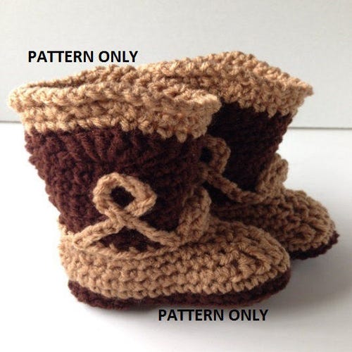 Pattern Crochet Baby Cowboy Booties Pattern Cowboy Baby - Etsy