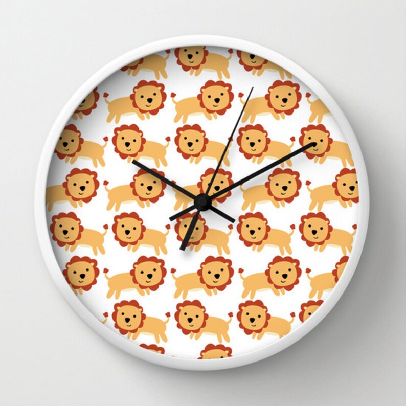 Lion Clock Baby Nursery Clock Kids Room Clock Lion | Etsy