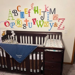 Wooden Alphabet Letters, Toddler Playroom Sign, Nursery Library Sign ...