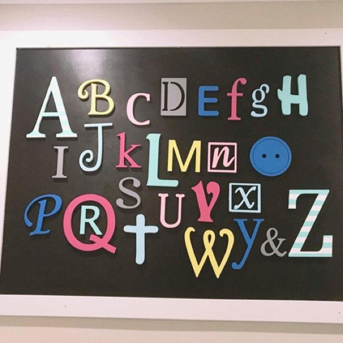 Learning Skill Toddler Wooden Alphabet Letters Set, PAINTED Wall ...