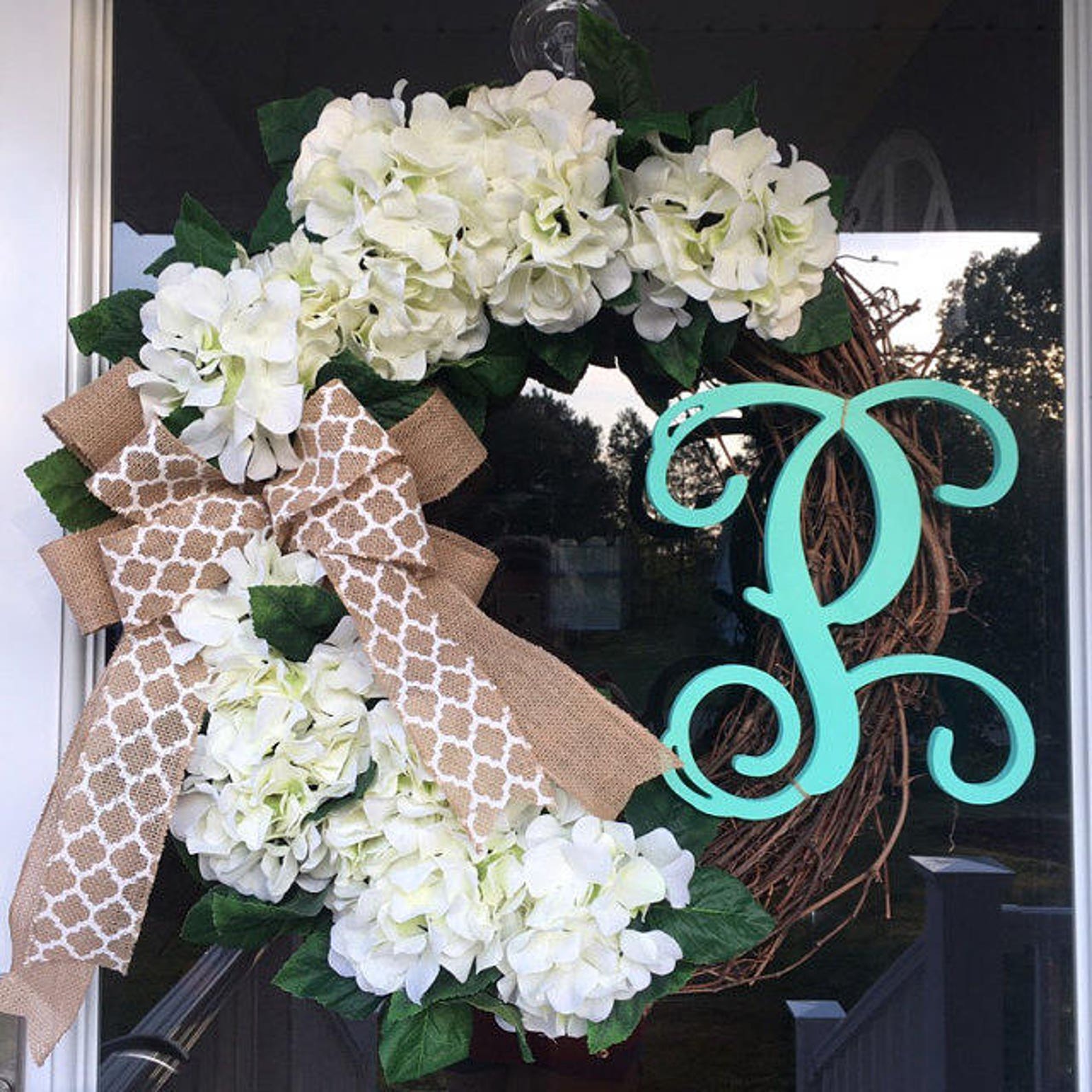 Custom Wreath Letters Wooden Initials for Door Sign Wreath | Etsy