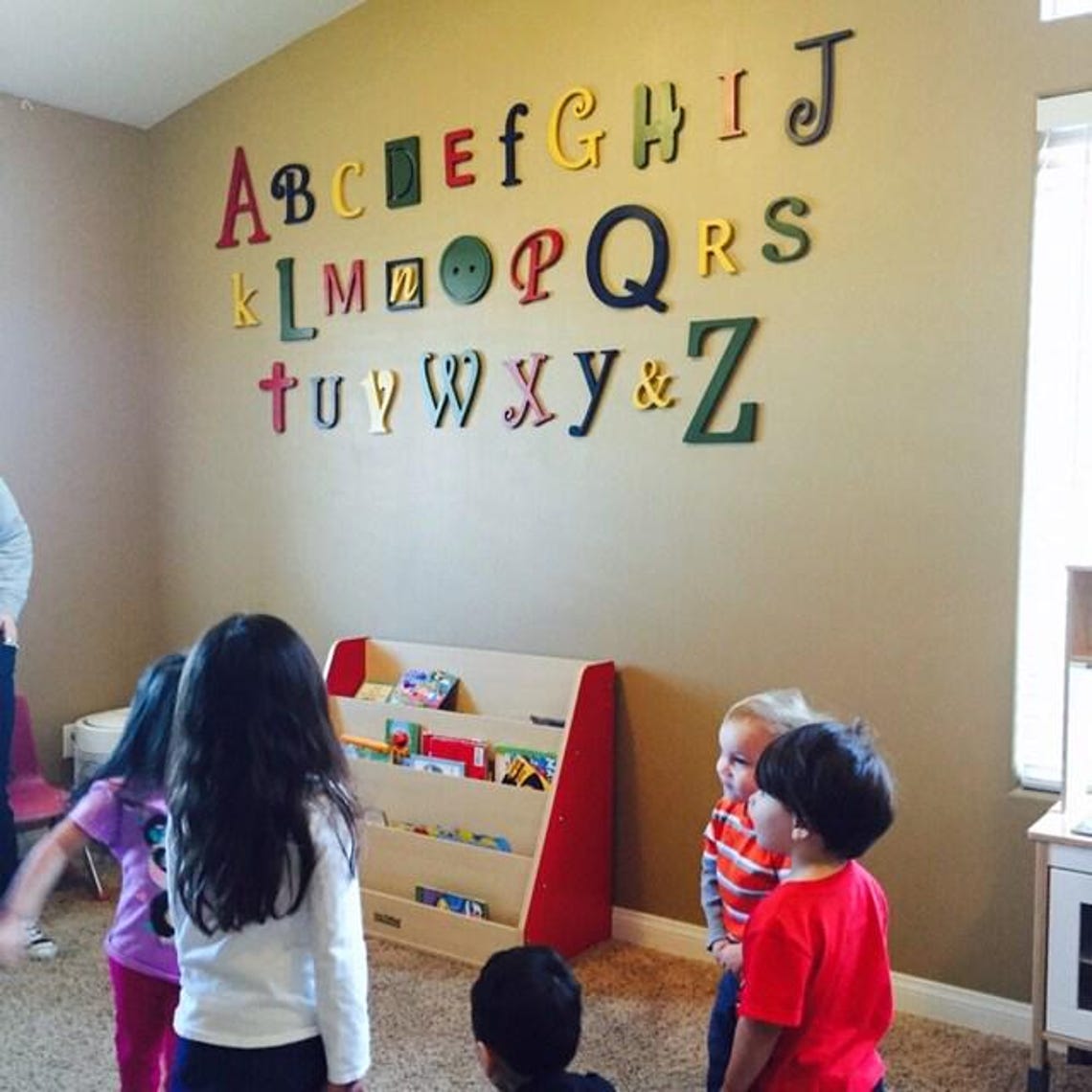 Learning Skill Toddler Wooden Alphabet Letters Set, PAINTED Wall ...