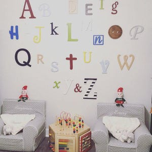 Learning Skill Toddler Wooden Alphabet Letters Set, PAINTED Wall ...