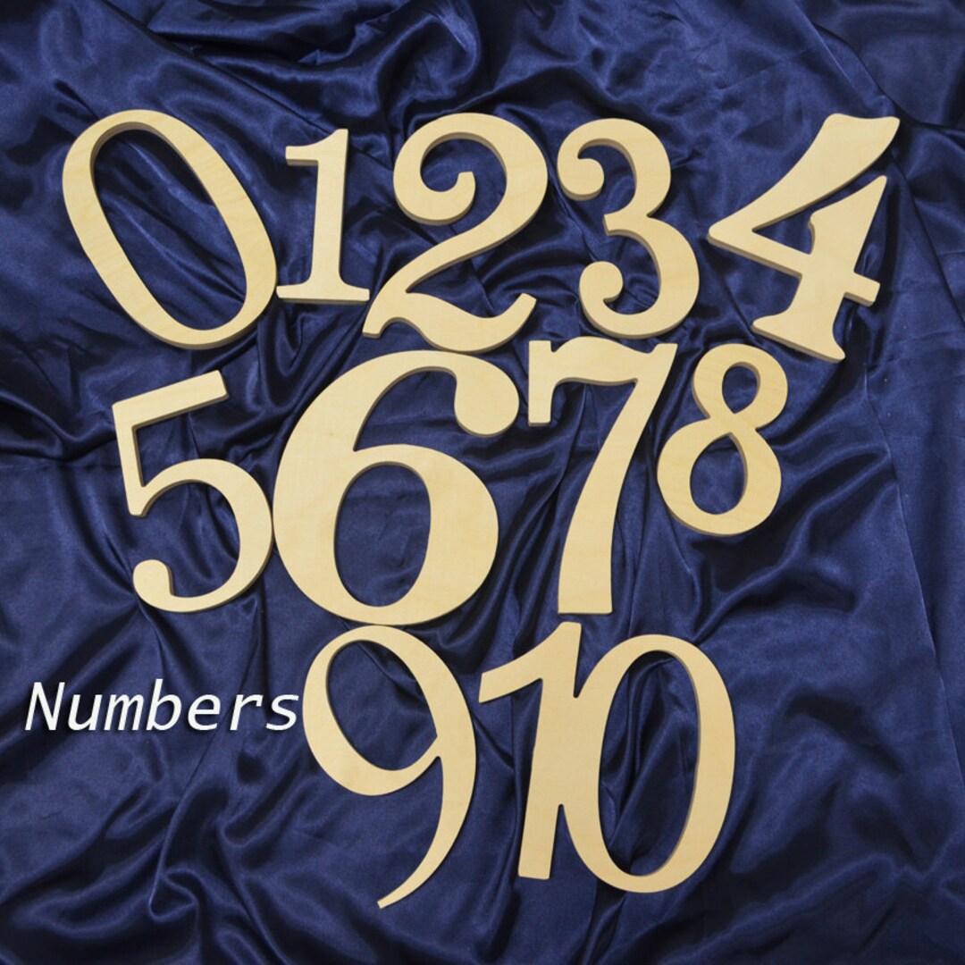 Wooden Number Set Unfinished Numbers 0-10 Wood Baby Shower Decor ...