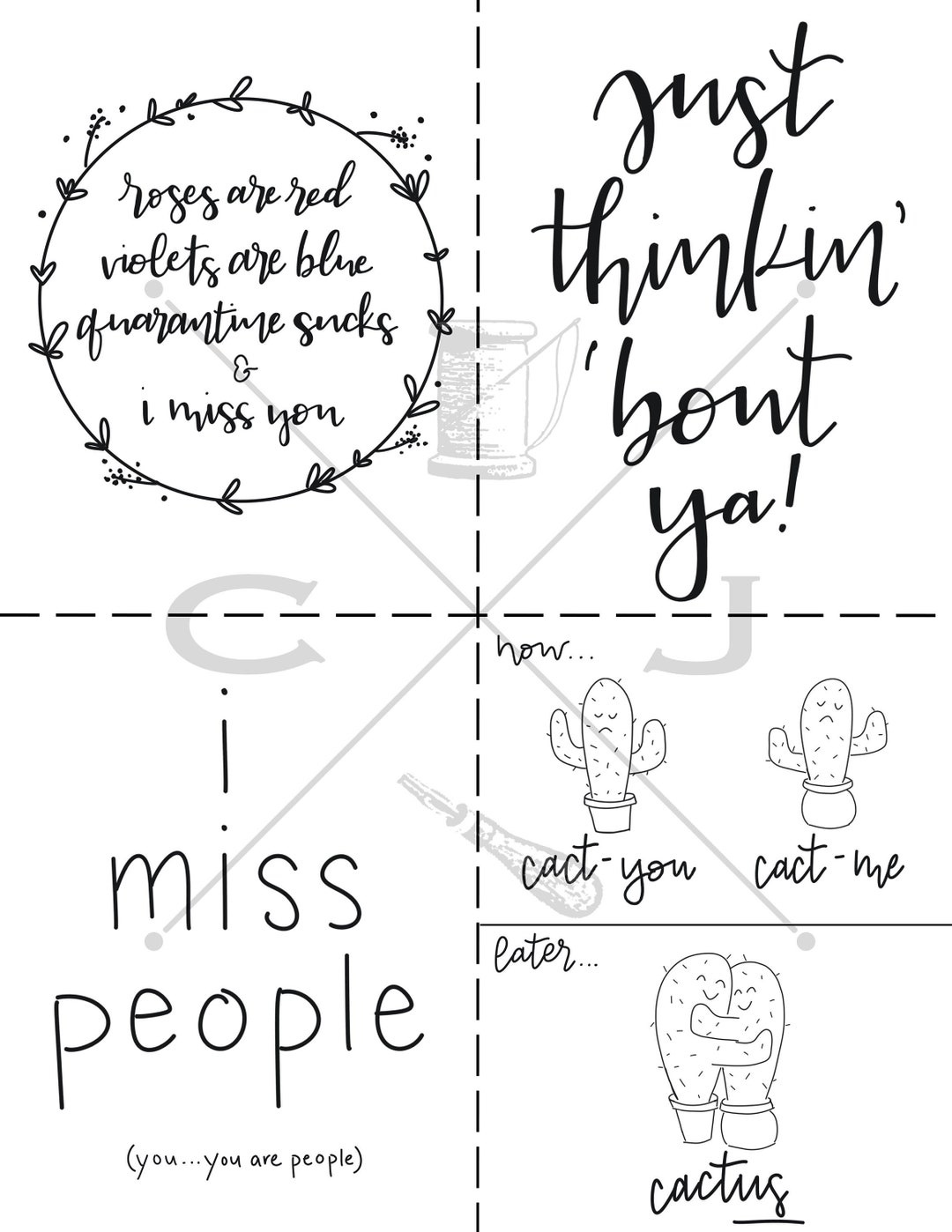 Quarantine Cards | Instant Download | Printable - Etsy