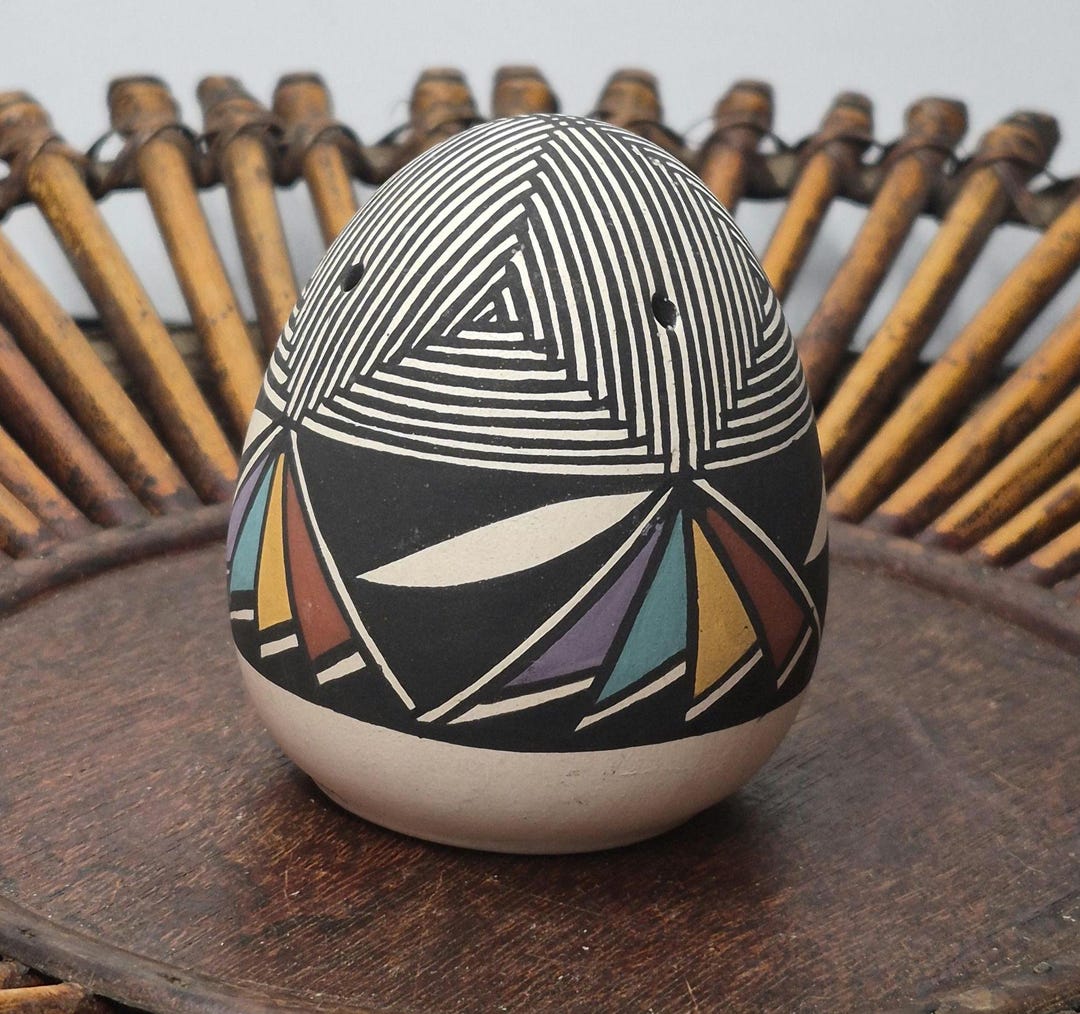 Vintage Acoma Pueblo Seed Jar: Hand-painted Geometric Pottery - Etsy