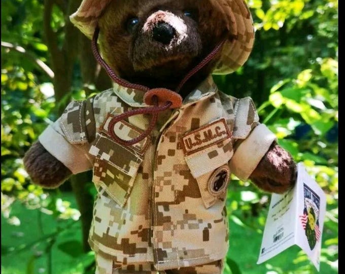 Bear Forces of America US Marine Corps Teddy Bear in Desert Camo, Male ...