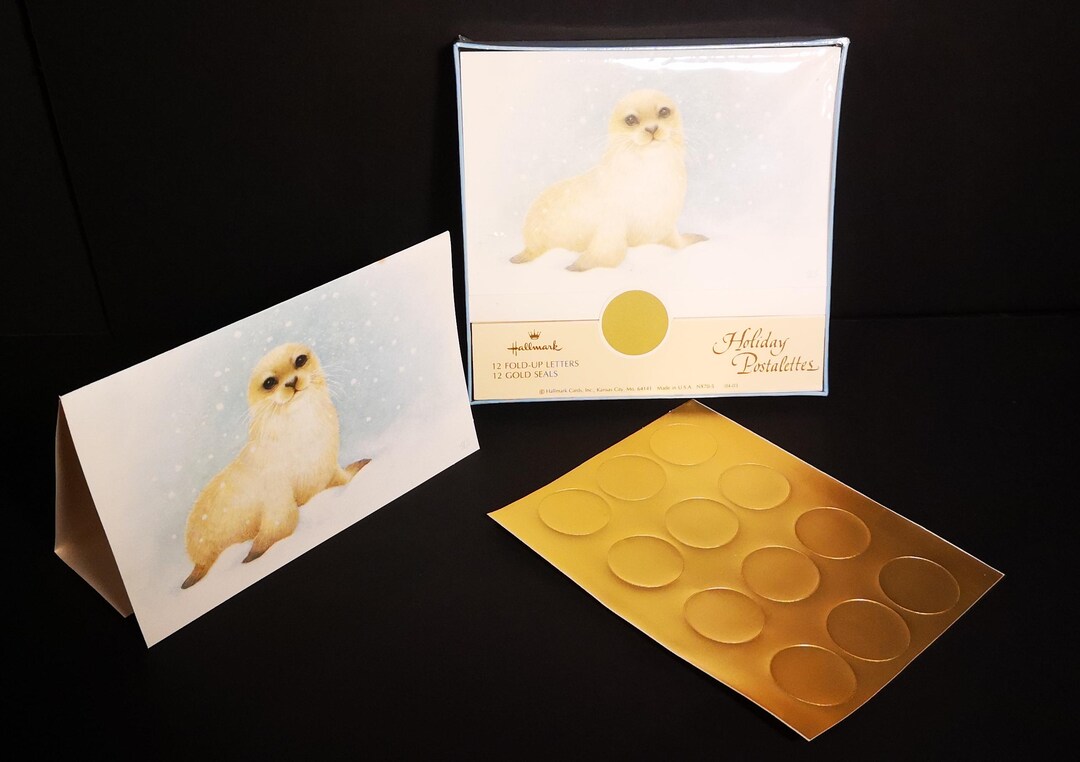 Vintage Baby White Seal Hallmark Christmas Holiday Postalettes Folding ...
