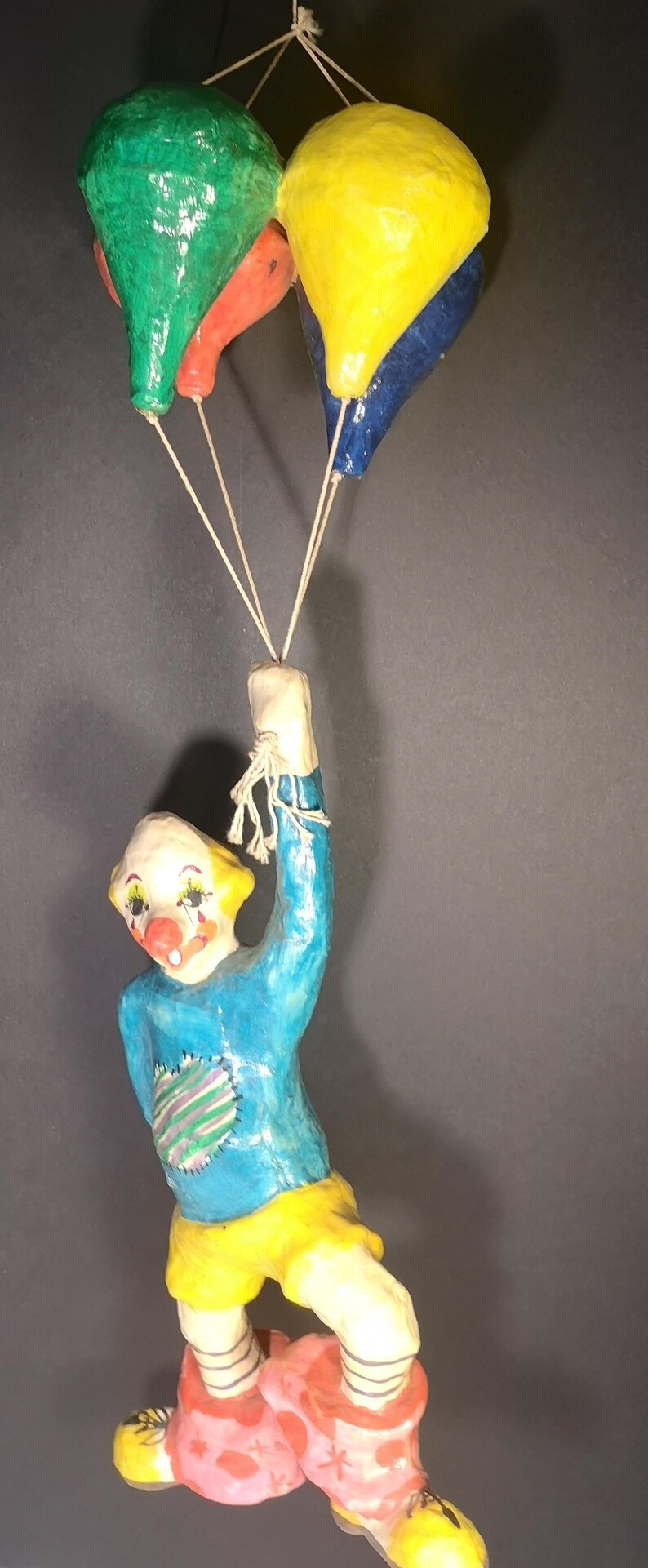 Vintage Mexican Papier Mâché Hanging Clown With Balloons - Etsy