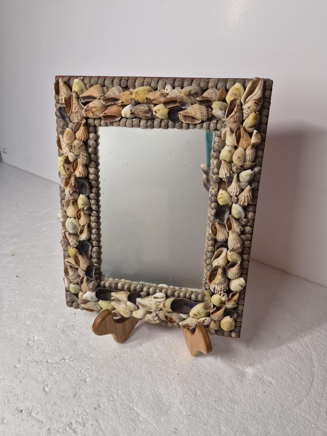 Mid Century Modern Seashell Encrusted Vanity Mirror, Coastal Decor - Etsy