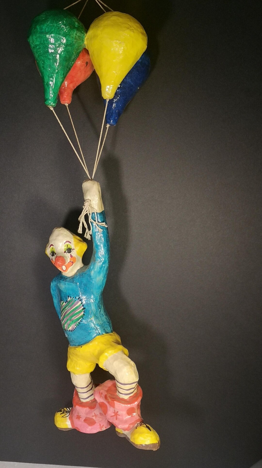Vintage Mexican Papier Mâché Hanging Clown With Balloons - Etsy