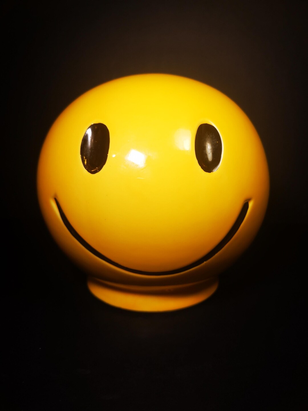 Mccoy Yellow Happy Smiley Face Piggy Coin Saver Bank Ceramic Smile Have ...