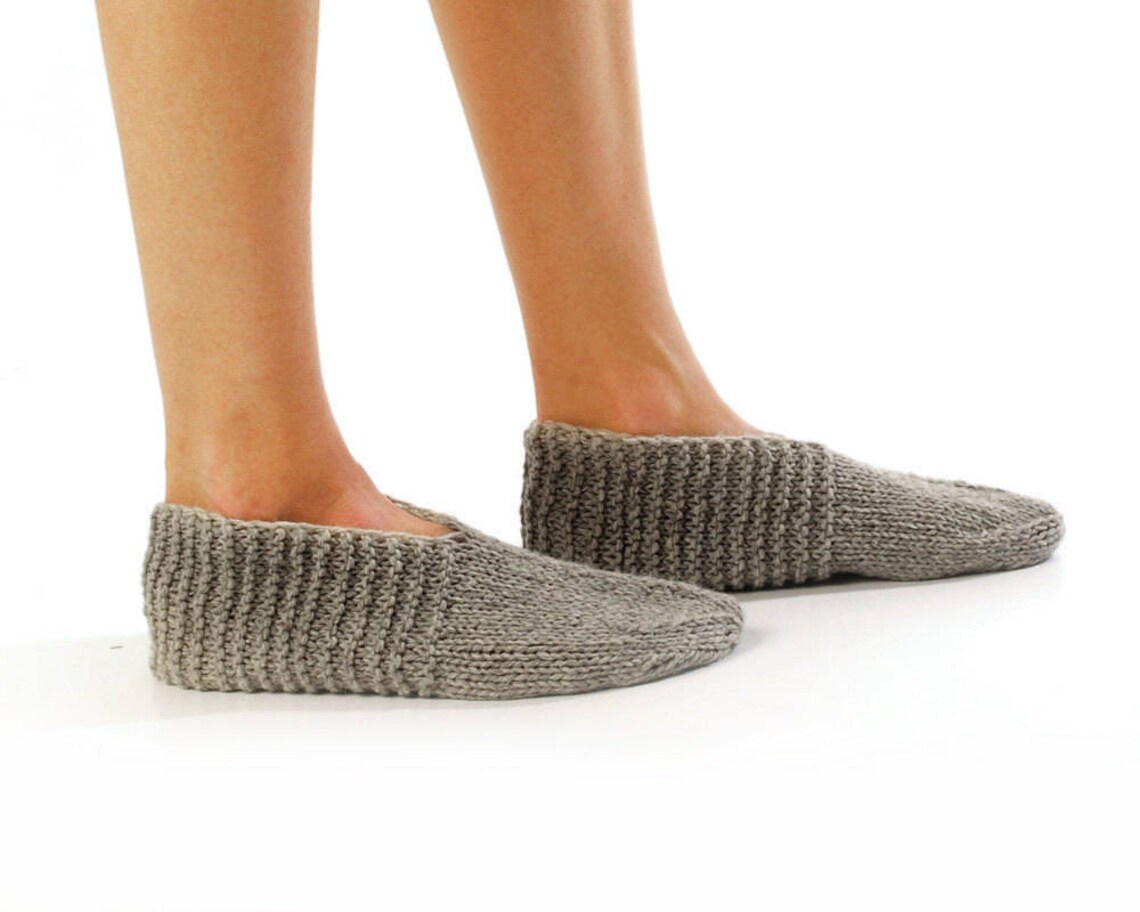 Wool Slippers. Men Wool Slippers. Hand Knitted Slipper Socks. | Etsy