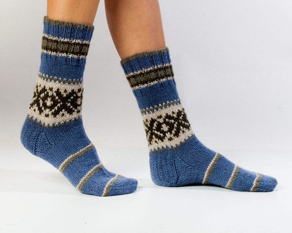 WOOL SOCKS. Woman Socks. Hand Knitted Socks. Ornamented Wool - Etsy
