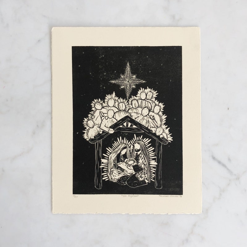 Linocut Christmas - Etsy