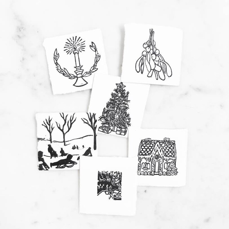 Linocut Christmas - Etsy