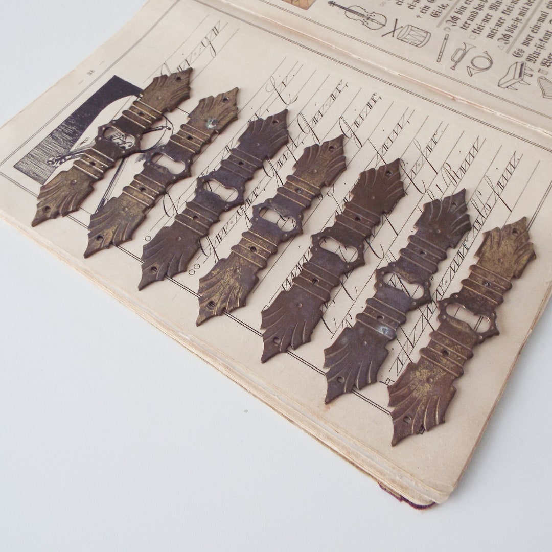 Set of Antique Key Plates 7 Keyhole Surrounds Gilded - Etsy