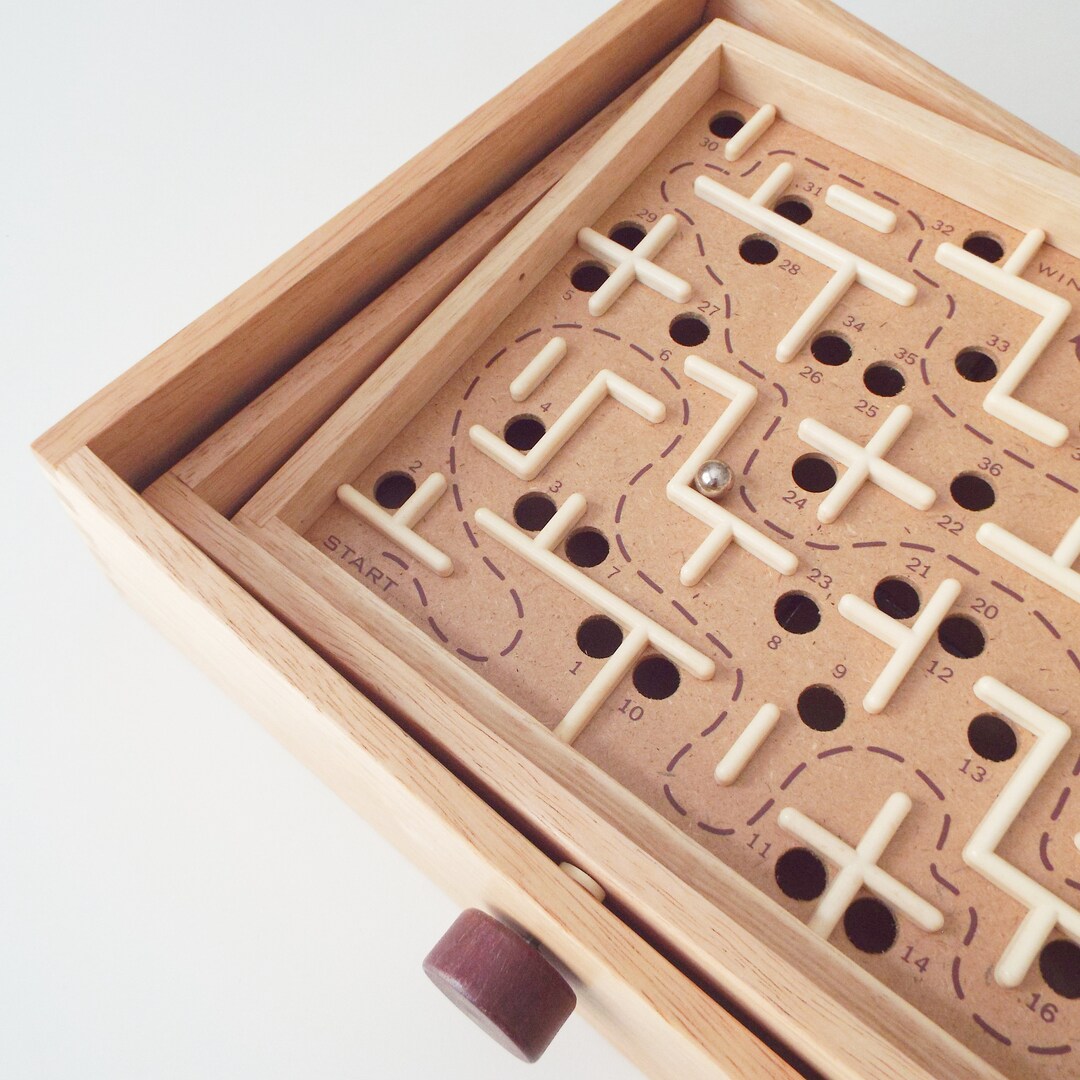 Wooden Labyrinth, Vintage Arcade Game, Wooden Kids Toy With Tilting ...