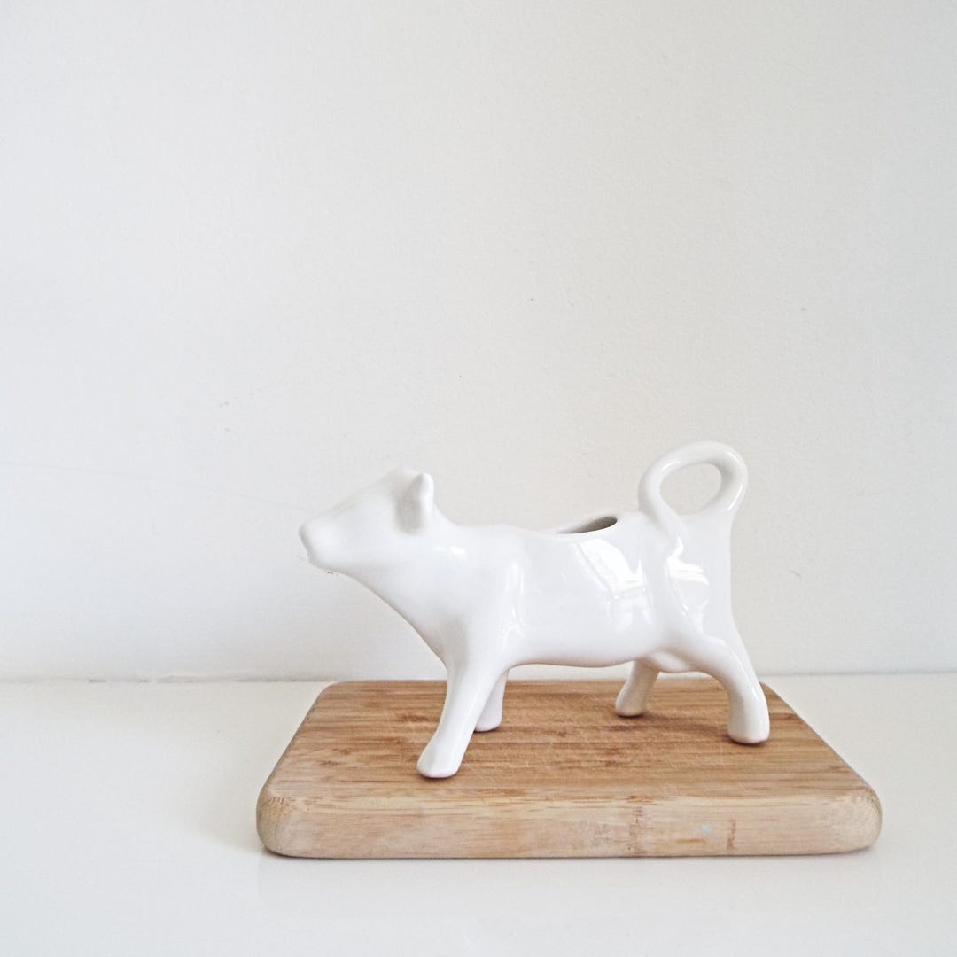 Vintage Porcelain White Cow Creamer, Milk Pitcher, Nice for a Small ...