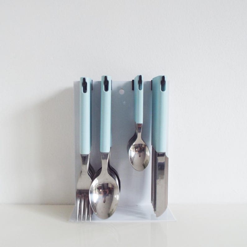 Vintage Abert Italy Flatware Set: 1980s Stainless Steel Cutlery 24 Pc ...