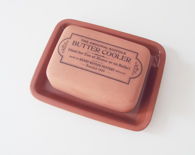 Vintage Butter Crock, Clay Butter Cooler, Butter Dish, Stoneware ...