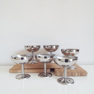 Stainless Steel Ice Cream Bowl, 6 Dessert Cups Bowls, Vintage Fruit ...