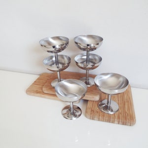 Stainless Steel Ice Cream Bowl, 6 Dessert Cups Bowls, Vintage Fruit ...