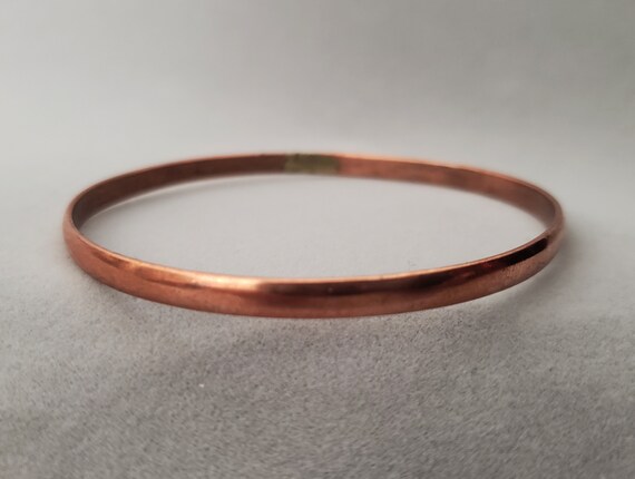 1970s Minimalist Copper Bangle | 70s Vintage Slim Art… - Gem