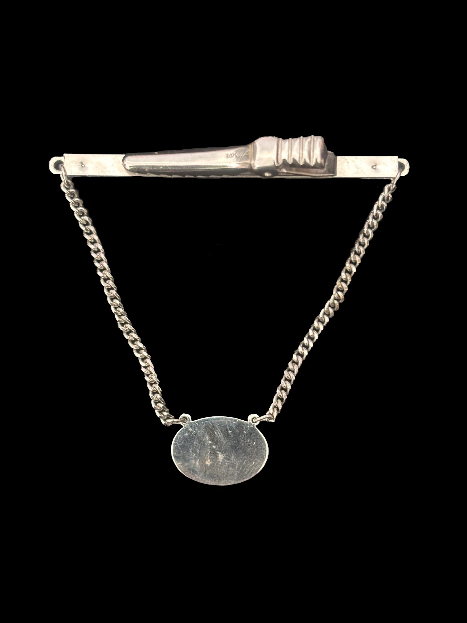 1960s Novelty Silver Tone Monogram MCV Tie Clip, by Anson | 60s Vintage ...